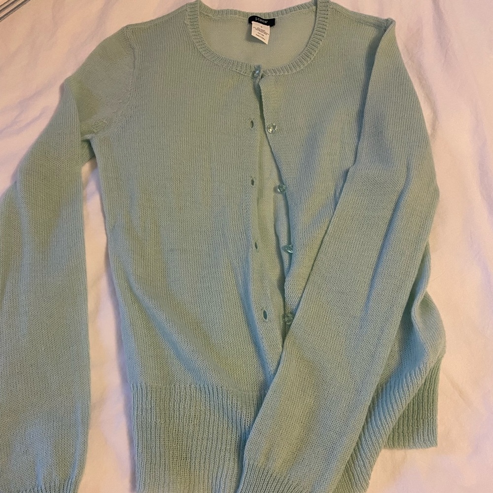 Mint Green J. Crew Cardigan, Small - Gem
